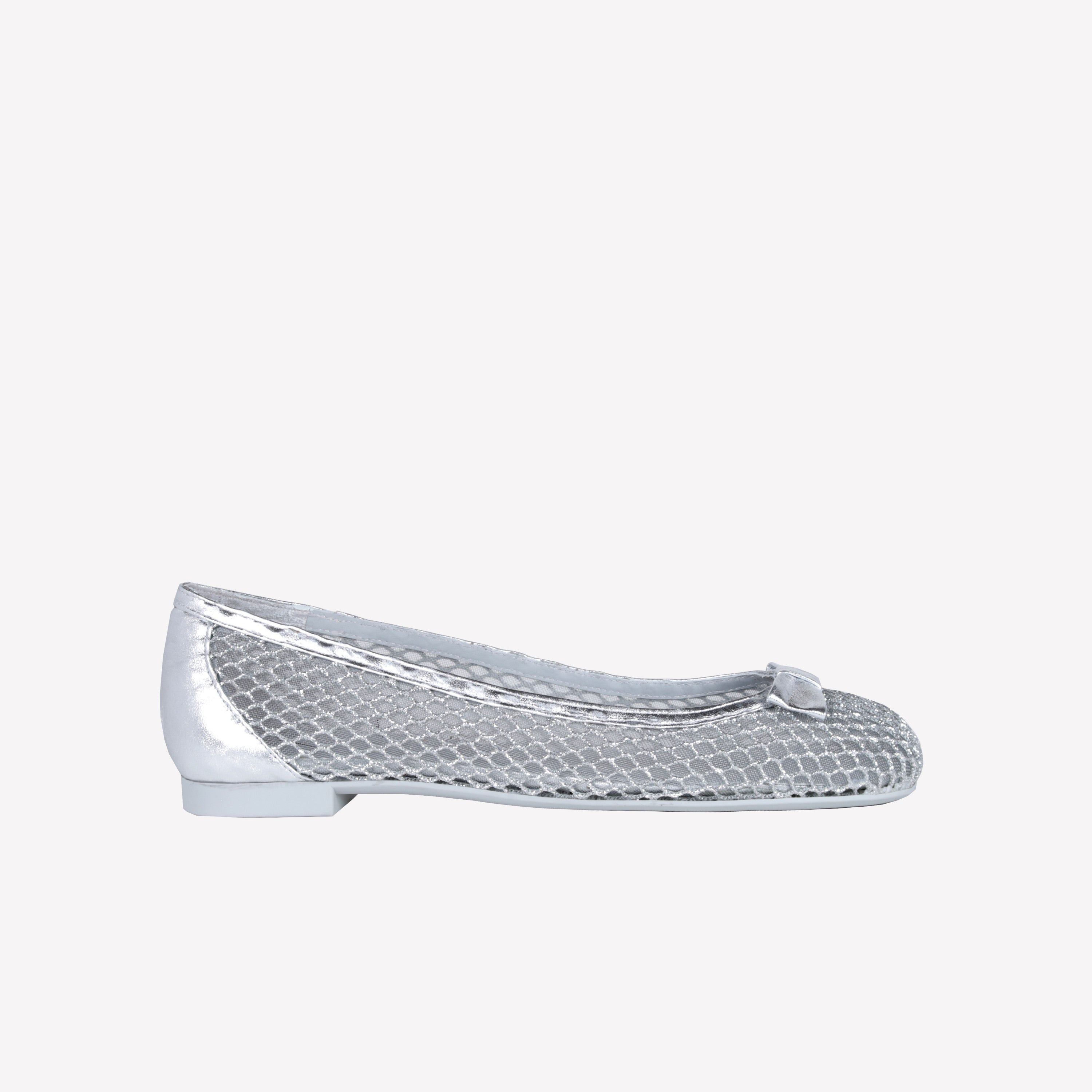 SILVER GLITTER MESH AND TULLE BALLERINA LOUP – Roberto Festa